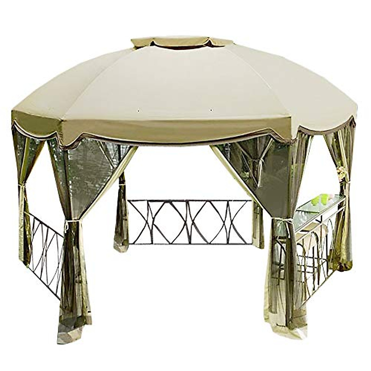 Garden Winds Grandview Hexagon Gazebo Replacement Canopy Top Cover - RipLock 350