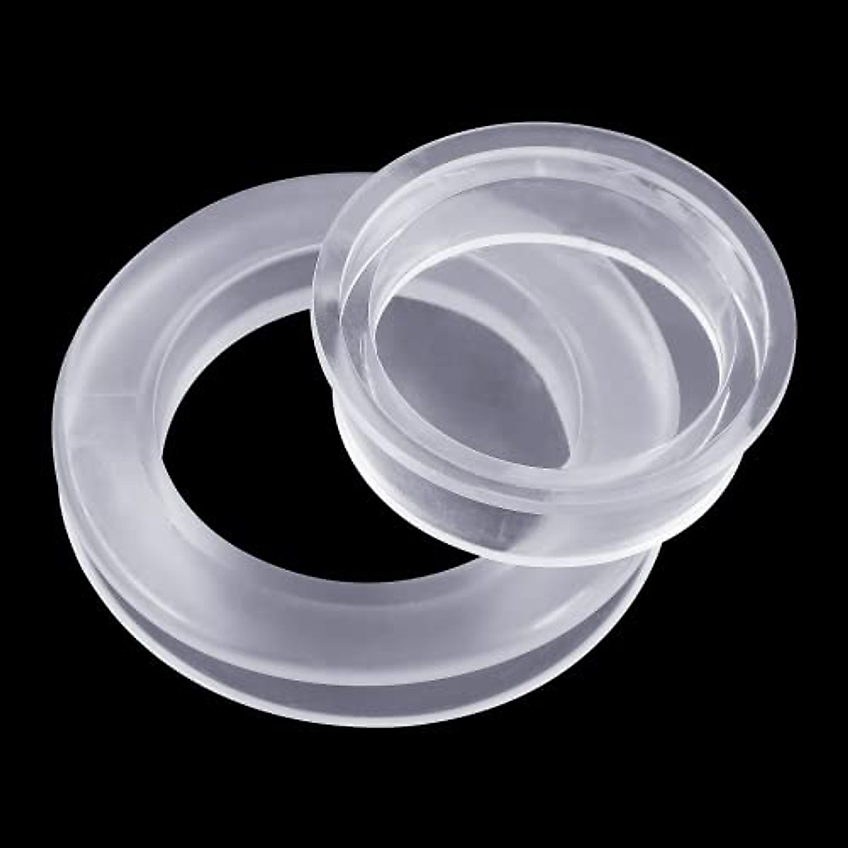 Litoexpe 2 Inch Silicone Patio Table Umbrella Hole Ring Plug and Cap Set for Glass Outdoors Patio Table Deck Yard, Clear, 2-Pack