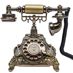 DYRABREST Rotary Phone Vintage Phone Corded Antique Telephone Old Vintage Rotary Dial Phone Retro Phone Handset Turntable Telephone Office Telephone Antique Landline