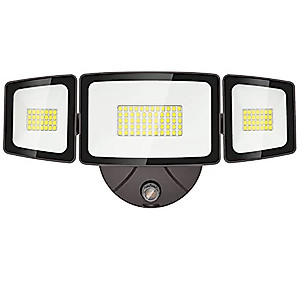 Olafus 55W Flood Lights Dusk to Dawn Outdoor Lighting, IP65 Waterproof LED Security Light with Photocell, 5500LM Dusk Dawn Outside Light, 6500K Brown Exterior Floodlight for Yard Garden Porch Backyard
