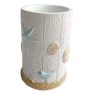 Marina Decoration Luxury Modern Décor 4 Piece Bath Accessories Set Ensemble Included Bathroom Liquid Soap Lotion Dispenser Pump Toothbrush Holder Tumbler and Soap Dish, Venus Nautical Ocean Life Style