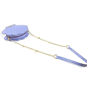 Hologram Laser Shell Shoulder Bags Pearl Cross-body Chain Purse Bags for Womens(Purple)