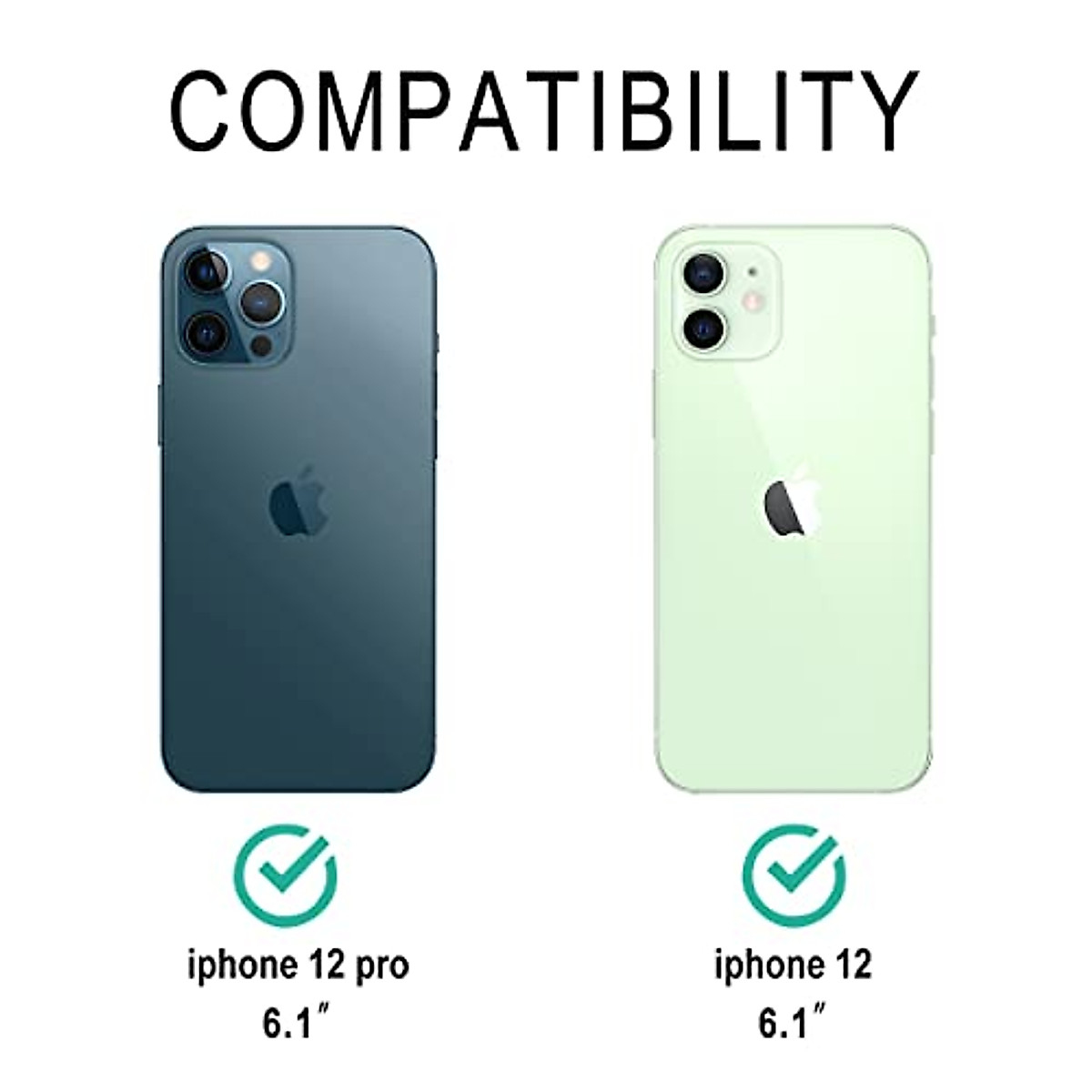 Vauki Crossbody Case for iPhone 12/iPhone 12 Pro Clear Silicone Phone Case for iPhone 12 6.1" with Lanyard Neck Cord Strap, Soft TPU Shockproof Protective Transparent Cover Case - Black Necklace