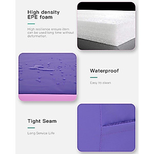 Incline Mat Gymnastics Mat Cheese Mat Tumble Mats, Folding Exercise Yoga Mat for Kids, Gym Mats Tumbling Mats Workout Aerobics Wedge Mat for Home Gymnastics, Pink 48"x24"