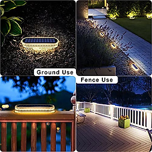 Solar Step Lights Waterproof,Warm White Deck Outdoor,Solar Fence LED,Solar for Stairs,Yard,Patio,Post,Railing,Garden,Backyard,Front Door,Pathway,Driveway,Porch(4 Pack)