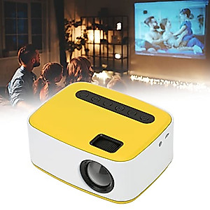 Mini WiFi Projector,LED USB Connection 1080P Inbuilt Speaker Portable Projector with Inbuilt Speaker for Home Camping Travel 100?240V,Bright Yellow(US Plug)