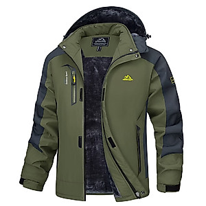 MAGCOMSEN Tactical Jacket Men Snowboard Snow Rain Jacket Winter Jacket Military Jacket Ski Jacket Winter Coats for Men Waterproof Jacket Parka Work Jacket