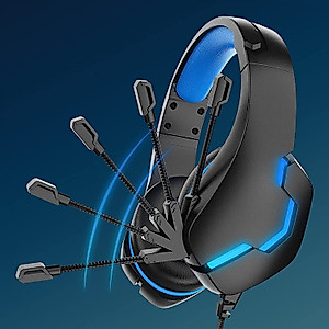 XIXIDIAN Gaming Headset, for PC Surround Sound Headphones with Noise Cancelling Microphone (Color : Red)