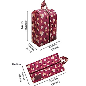 M-jump 4 Pack Travel Essentials Shoe Bags 4 Colors Fashion Shoe Bags for Men & Women Shoe Storage, Travel Accessories Vacation, Luggage Organizer Portable Shoe Pouch with Handle