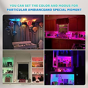 UYICOO Under Cabinet Lights, Puck Lights with Remote, USB Rechargeable LED Closet Wireless Lights with Timing, 3500K 16 Color Dimmable Kitchen Counter Bedroom Stick on Light