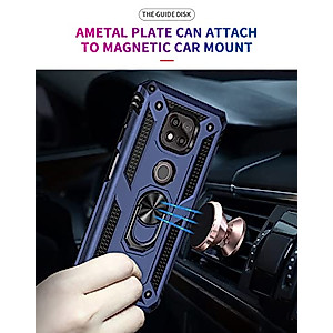 SKTGSLAMY for Moto G Power 2021 Case,with Screen Protector,[Military Grade] 16ft. Drop Tested Cover with Magnetic Kickstand Car Mount Protective Case for Motorola Moto G Power 2021, Blue