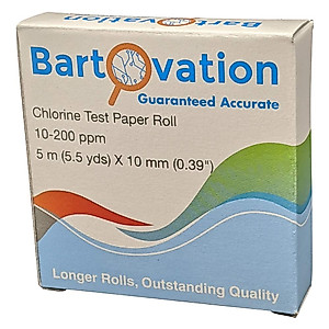 Chlorine Sani Test Strips for Food Service Restaurant Sanitizer Bleach Test Paper, 10-200 ppm [5 Meter Roll]