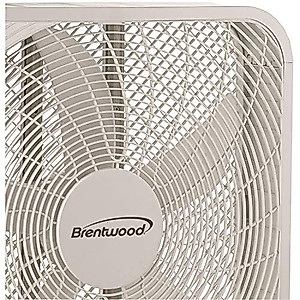 Brentwood Kool Zone Box Fan, 3-Speed 20-inch, White