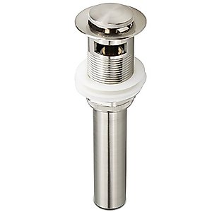 Bathroom Faucet Vessel Pop Up Sink Drain, Brushed Nickel with Overflow