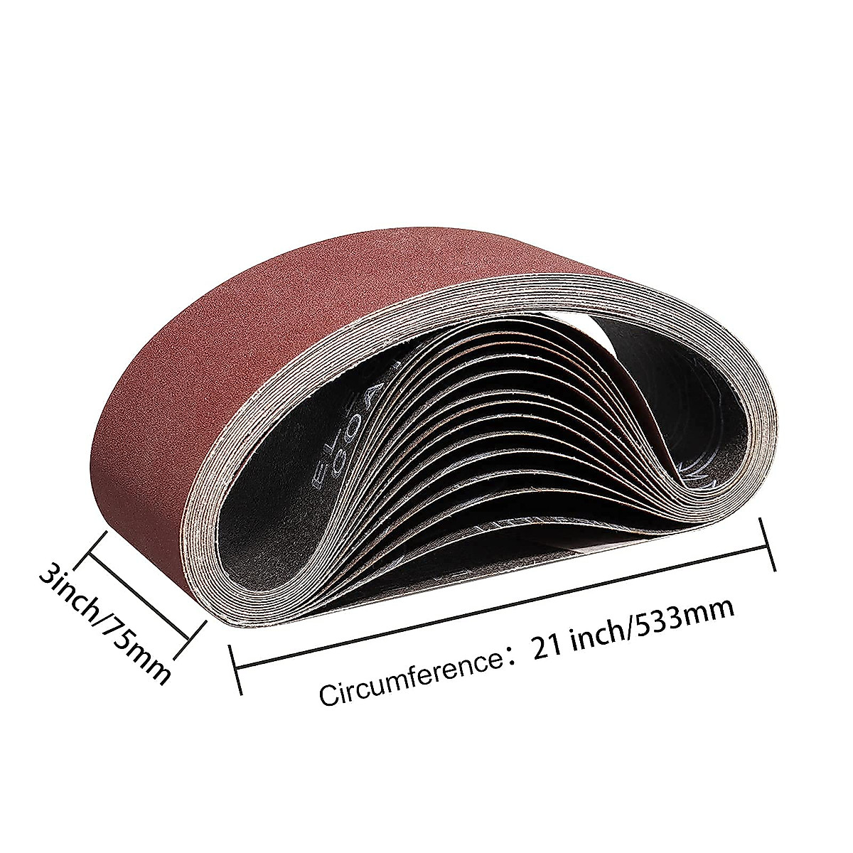 POTUINOM 3 x 21 Inch Sanding Belts 40 Grits - 6 Pack 3 x 21'' Belt Sander Sanding Belts Best Aluminum Oxide Sanding Belt for Sanding Wood,Metal and Paint