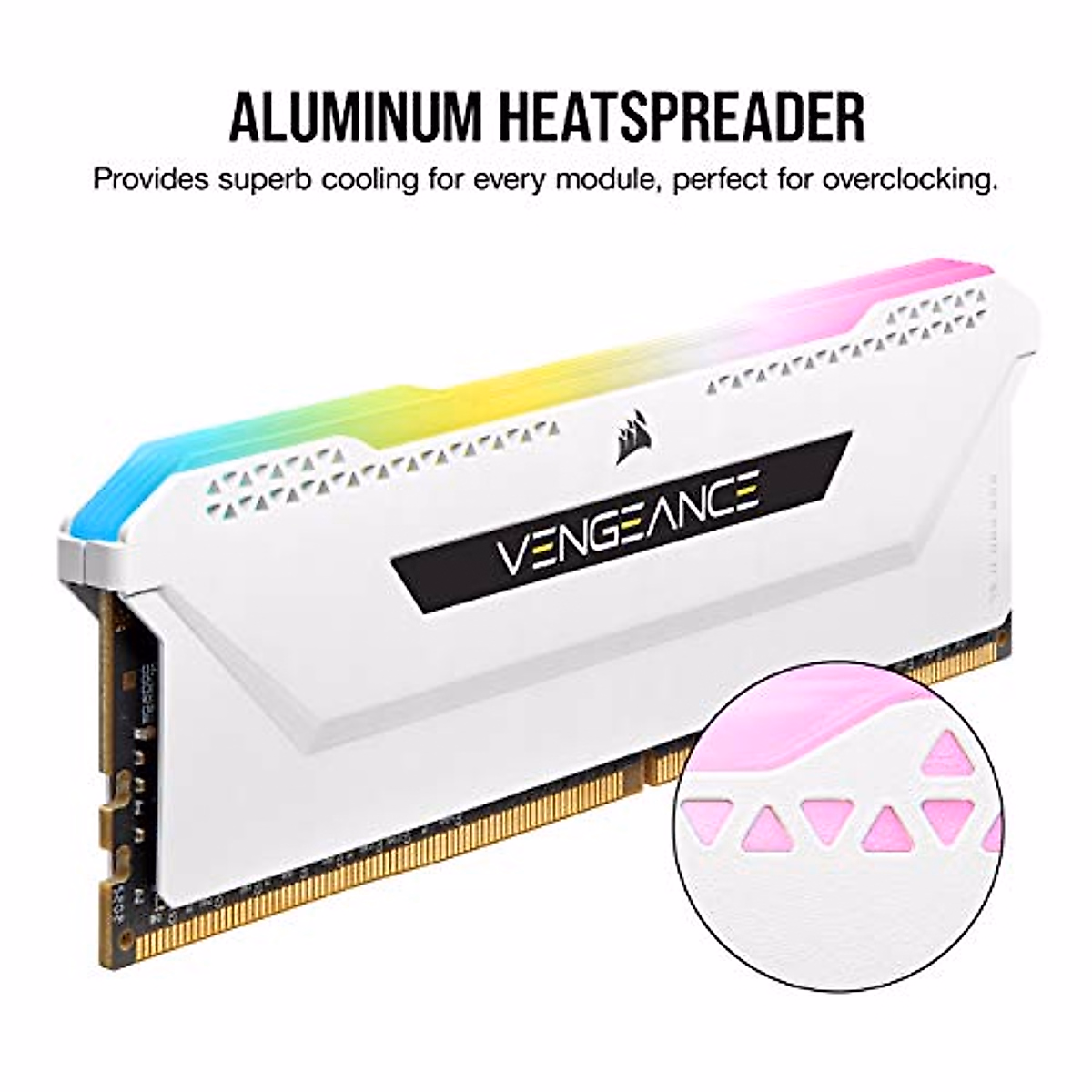 Corsair Vengeance RGB Pro SL 16GB (2x8GB) DDR4 3200 (PC4-25600) C16 1.35V Desktop Memory - White (CMH16GX4M2E3200C16W)