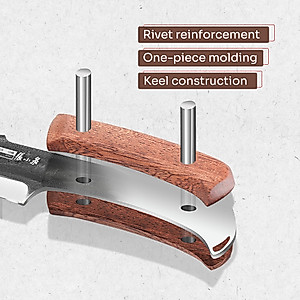 ZHANG XIAO QUAN SINCE 1628 Butcher Knife with Sheath, 8 inch Viking Boning Knife High Carbon Steels Hunting Knife For Outdoor Camping BBQ(B)