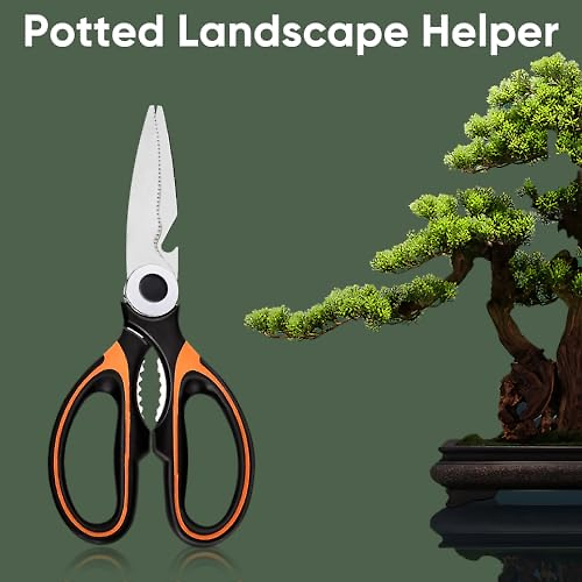 Garden Scissors Heavy Duty Flower, Camfeast Multi-functional Pruning Gardening Scissors Floral Shears, Strong Pruner for for Flowers, Fruit,Branches, Potted Landscape