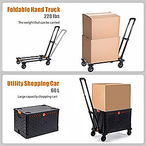 Foldable Shopping cart Utility trolleys, Roller Grocery carts, Outdoor Camping carts, Suitable for Shopping Luggage Tools Office