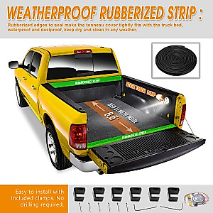 Vinyl Soft Roll-up Truck Bed Tonneau Cover Compatible with 97-04 Ford F150/Heritage 6.5Ft Fleetside Bed