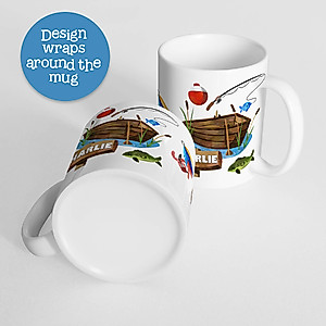 Kids Personalized Fishing Mug Customize with Child's Name | Lightweight Unbreakable Cup | Dishwasher Safe | BPA Melamine Free