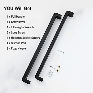 SUCHETA Barn Black Modern Door Handle,Stainless Steel Gate Handle for Front Glass Door and Sliding Shower Door,Back to Back Installation,9 Sizes (Size: 30cm x 32.5cm)