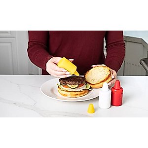 Joie Condiment Mini Squeeze Bottles with Nozzle Caps, Non-Stick Silicone, Set of 3