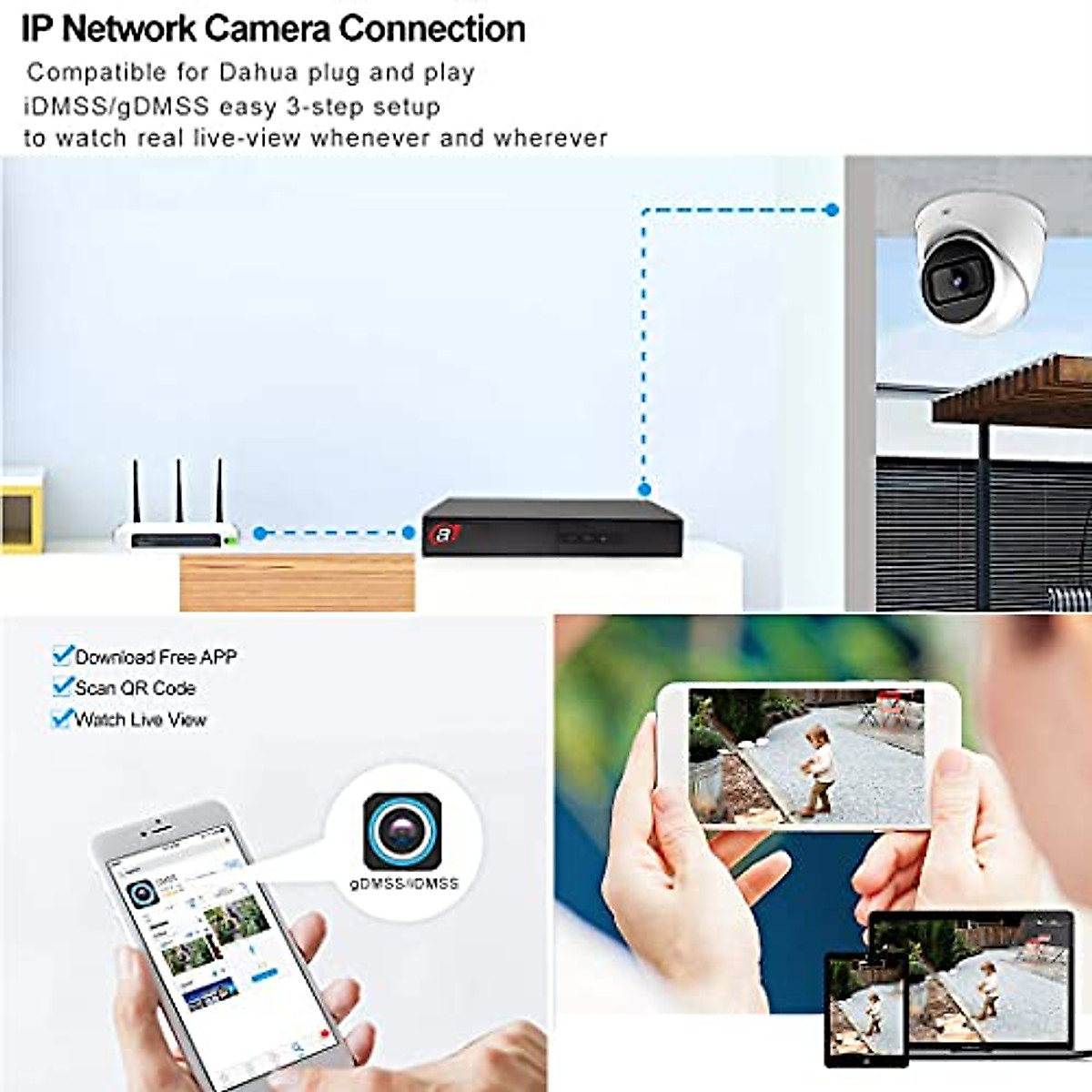 VIKVIZ Starlight 8MP IP Poe Camera with 5X Optical Zoom 2.7-13.5mm,196ft Night Vision,SD Card Slot,WDR,IP67,IVS,4K 8MP Zoom Security Poe Camera