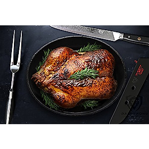 Dalstrong Shogun Series Damascus Japanese AUS-10V Super Steel Carving Kitchen Knife & Fork Set, 9 Inches, Sheath Included