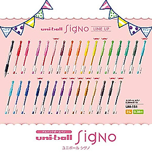 uni-ball Signo Um-151 Gel Ink Pen - 0.38 Mm - 10 Set (Black)