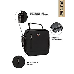 Dickies Basic Insulated Lunch Bag for School and Work, Thermal Reusable Office Lunch Box for Kids, Boys, Girls, Men, Women (Black)