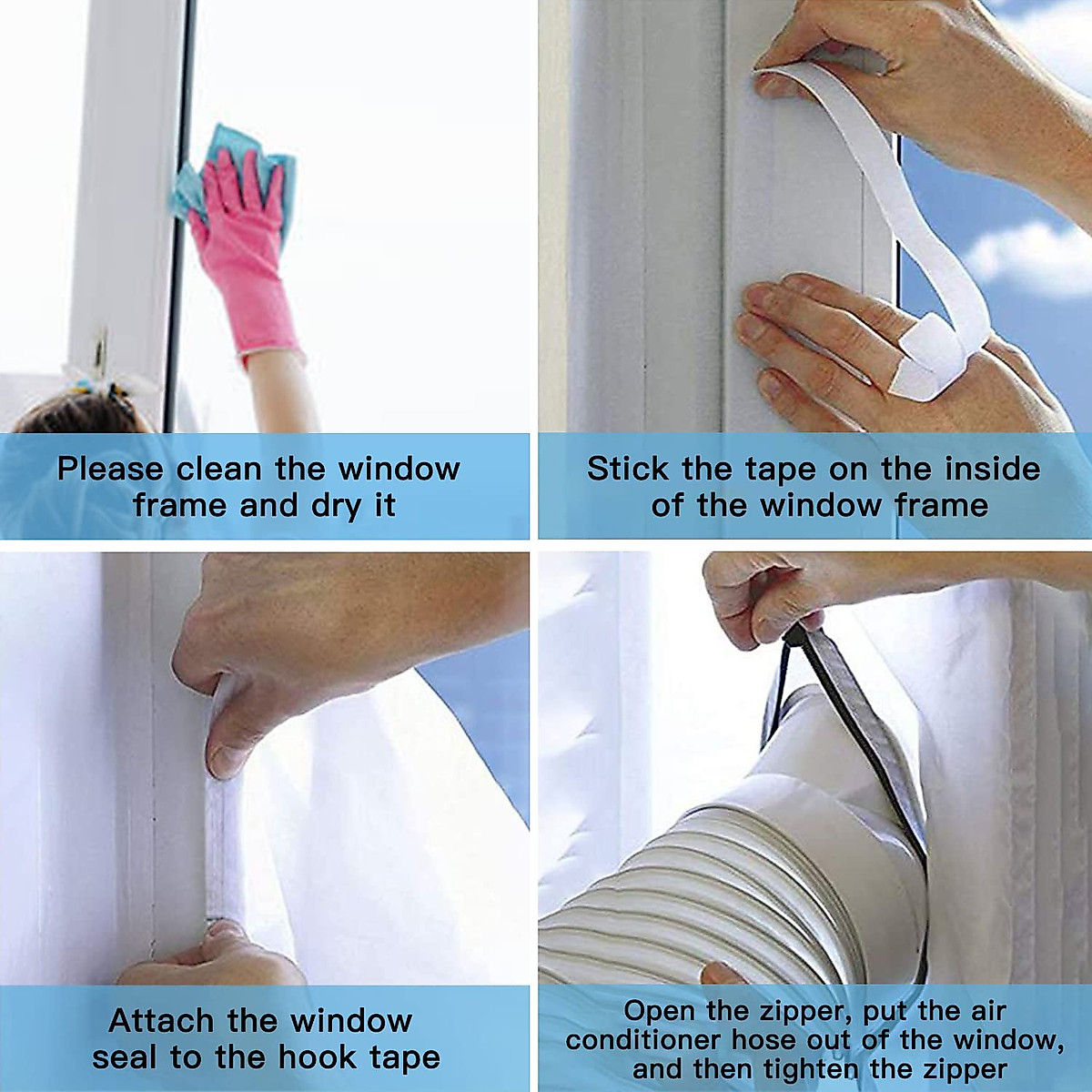 Vgooar Universal Window Seal for Portable Air Conditioner, Waterproof Window Seal for AC Unit, Tilting and Casement Windows Only, 400cm / 157inch