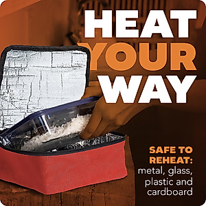 HOTLOGIC Mini Portable Electric Lunch Box Food Heater - Innovative Food Warmer and Heated Lunch Box for Adults Car/Home - Easily Cook, Reheat, and Keep Your Food Warm - Red - 12V