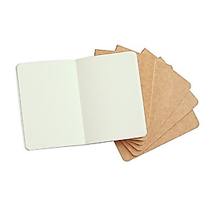 TWONE Pocket Notebook, 6 Pack Softcover Mini Notebooks 3.5" x 5.5" Kraft Brown Notebook Small Memo Notepad for Men Women Kids Traveler Author, 30 Sheets,60 Blank Pages