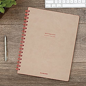 AT-A-GLANCE Notebook, Twinwire, Ruled, 80 Sheets, 9-1/2 x 7-1/4", Collection, Tan/Red (YP14007)