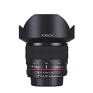 Rokinon 14mm f/2.8 IF ED UMC Ultra Wide Angle Fixed Lens w/ Built-in AE Chip for Nikon