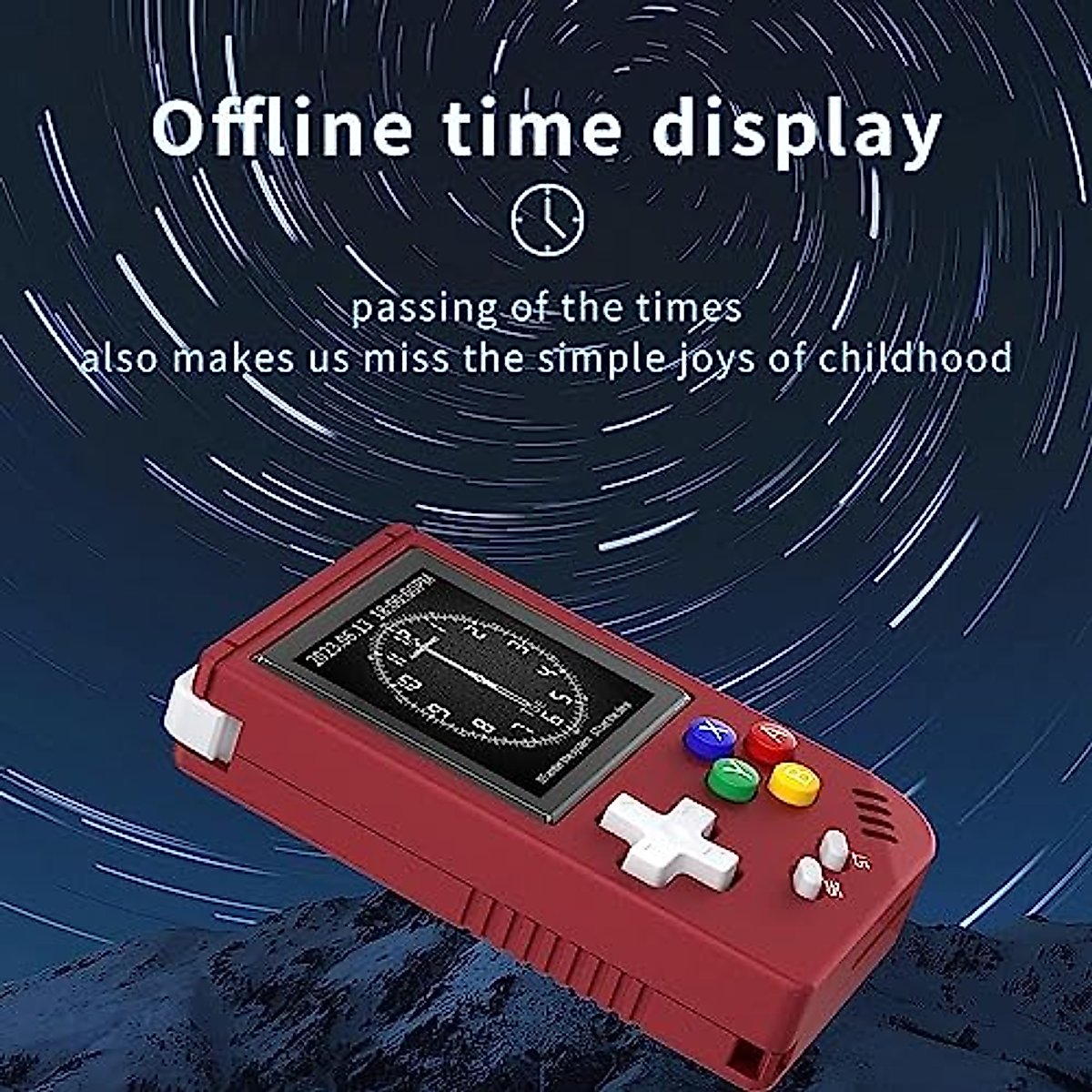 RG Nano Retro Handheld Game Console , Aluminum Alloy CNC Support Clock , Music Player Function 1.54 Inch IPS Screen 64G TF Card 5405 Game (Anbernic Rg Nano Red)