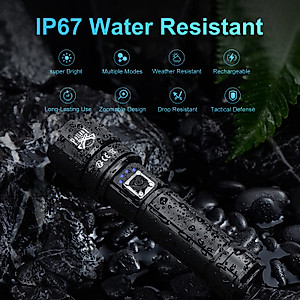 Poslani Flashlights LED High Lumens Rechargeable,Brightest 950000 lumens Flash Light, High Power Tactical Flashlight,Handheld Waterproof Flashlights for Emergency Camping Gift