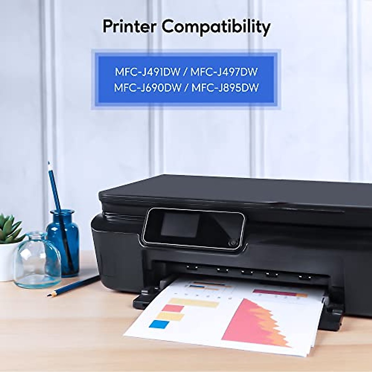 LC3013 High Yield 4 PKS Compatible Ink Cartridge Replacement for Brother LC3013 Ink Cartridges (Black, Cyan, Magenta, Yellow), Use for MFC-J491DW MFC-J497DW MFC-J690DW MFC-J895DW Printer