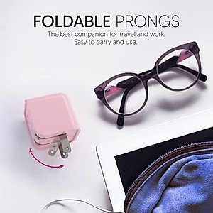 TALK WORKS USB Cable Compatible w/iPhone 13/13 Pro/13 Pro Max, 14/14 Plus/14 Pro/14 Pro Max, Phone, AirPods, iPad - 5' Lightning Cable Wall Charger Adapter - MFI Certified (Pink)