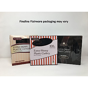 Fineline settings Disposable Black | Flairware Collection | Pack of 100 Plastic Fork, 8" (RET-2503-BK)