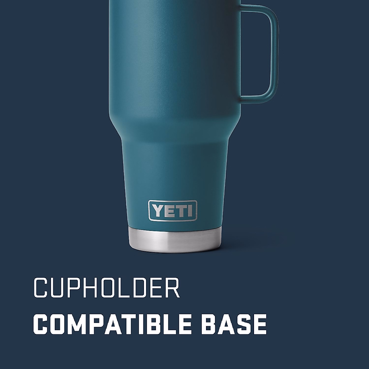 YETI Rambler 30 oz Travel Mug, Stainless Steel, Vacuum Insulated with Stronghold Lid, Agave Teal