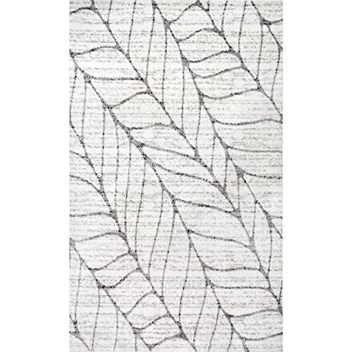 nuLOOM Leaves Abstract Area Rug, 5' x 8', Light Grey