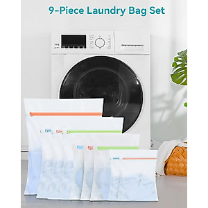 OTraki 9 PCS Mesh Laundry Bags for Delicates 4 Sizes Laundry Bags Mesh Wash Bags with Zipper Clothing Washing Bags Reusable Travel Storage Organize Bag for Clothes Underwear Bra Lingerie Socks Toy