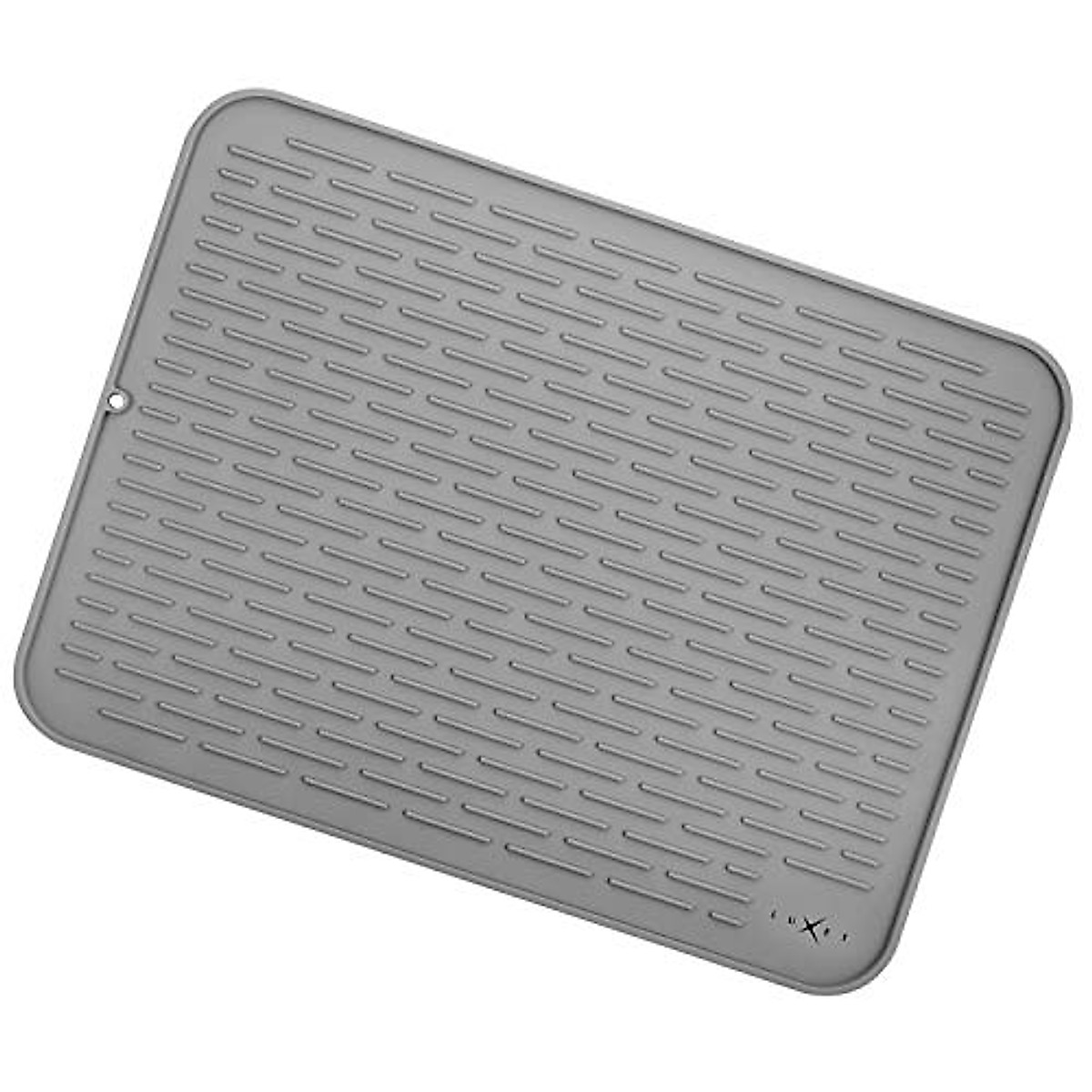 Luxet Multipurpose Premium Quality Silicone Dish Drying Mat for Kitchen, Heat Resistant, Countertop Protection, Non Slip Grip, Extra Large Trivet Size 23x17 Inches (Gray)