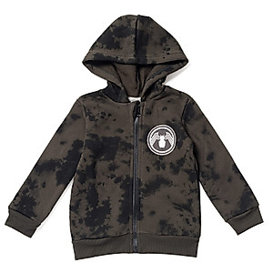 Marvel Spider-Man Big Boys Zip Up Fleece Hoodie T-Shirt and Jogger Pants 3 Piece Outfit Set Tie Dye Gray 10-12