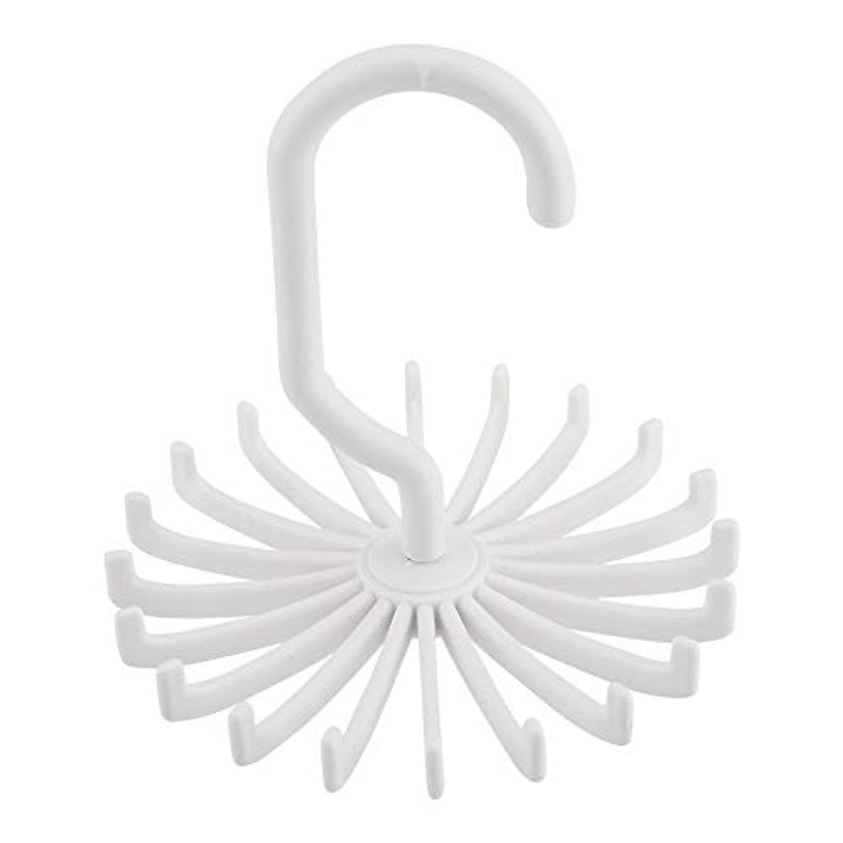 Tie Rack, Scarves Hanger, 360° Rotatable Tie Rack Belt Scarves Hook Hanger Holder Organizer(White)