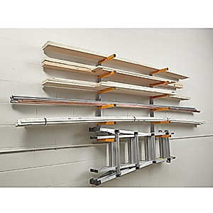 Bora Wood Organizer and Lumber Storage Metal Rack with 6-Level Wall Mount – Indoor and Outdoor Use, In Orange | PBR-001