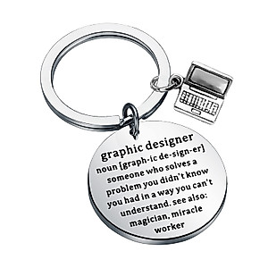 TIIMG Graphic Designer Jewelry Artist Gift Coworker Keychain Appreciation Gift
