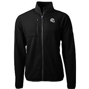 Cutter & Buck Men's Black Miami Dolphins Helmet Cascade Eco Sherpa Fleece Full-Zip Jacket